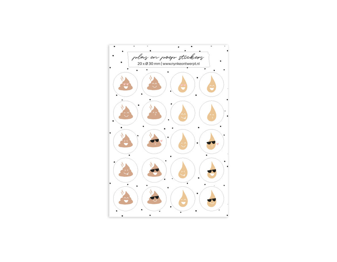 Stickervel A5 | Zindelijkheid | Plassie en poepie | 20 stuks ...